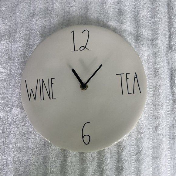 Rae Dunn | Wall Decor | Rae Dunn Clock Tea Wine Wall Clock Battery ...